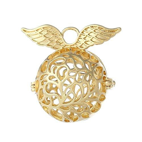 Gold Tone Hollow Angel with Wings Pendant for Necklace - Walmart.com