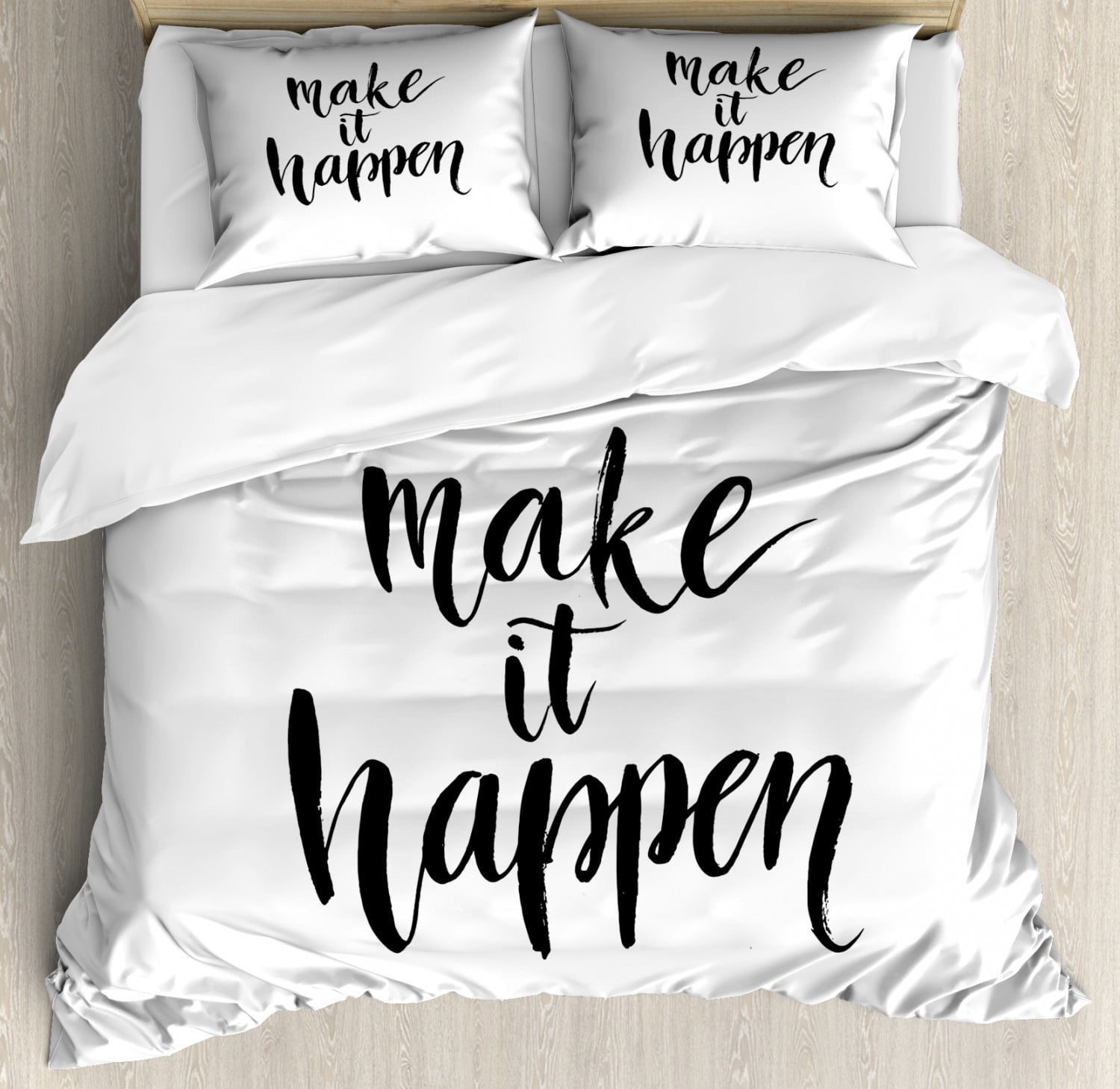 Motivational King Size Duvet Cover Set, Calligraphy Art for Achievement ...