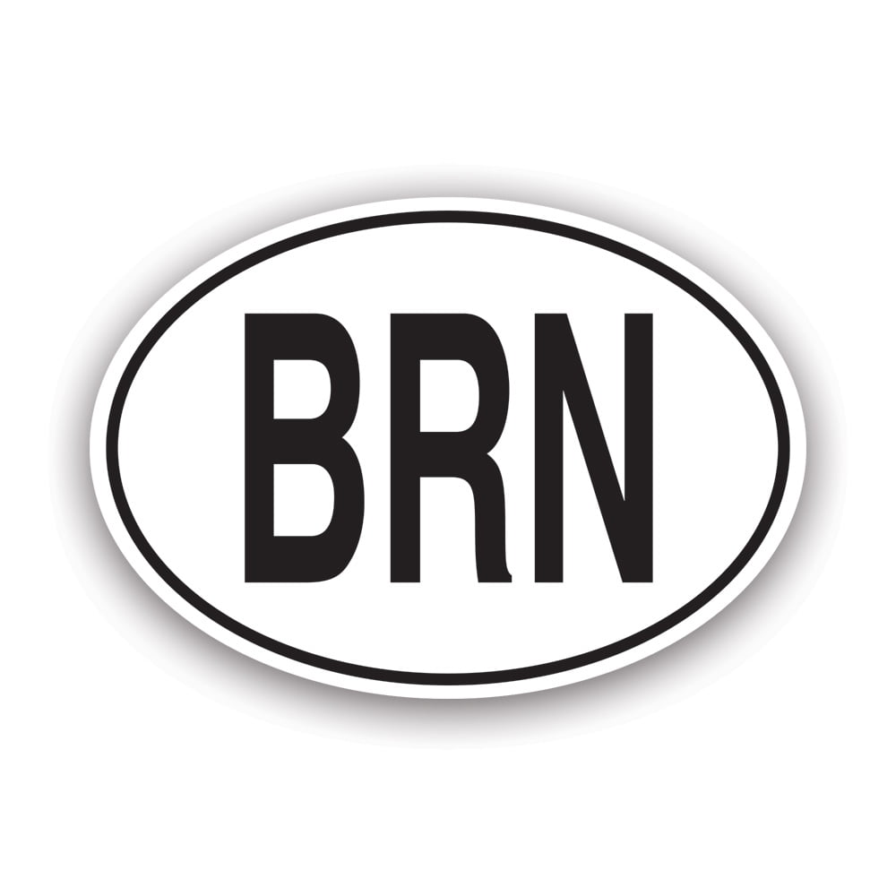 BRN Bahrain Country Code Oval Sticker Decal - Self Adhesive Vinyl ...