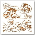 1Pc Reusable Waves Drawing Stencils Ocean Sea Wave Templates DIY Art ...
