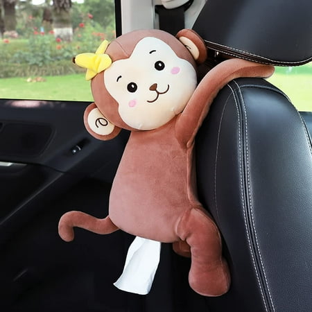 Qianli Banana Monkey Tissue Box Cover Plush Tissue Box Holder for Car ...