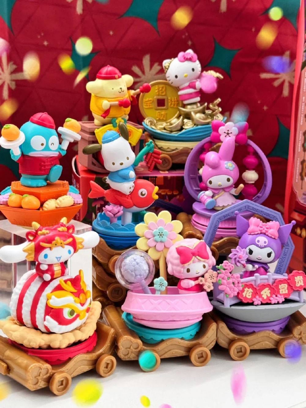Sanrio-figura de acción de Año Nuevo para niños, juguete de decoración ...