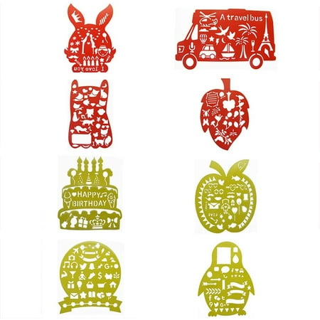 8Pcs Drawing Painting Stencils Scale Template Sets, Drawing Stencil Art ...
