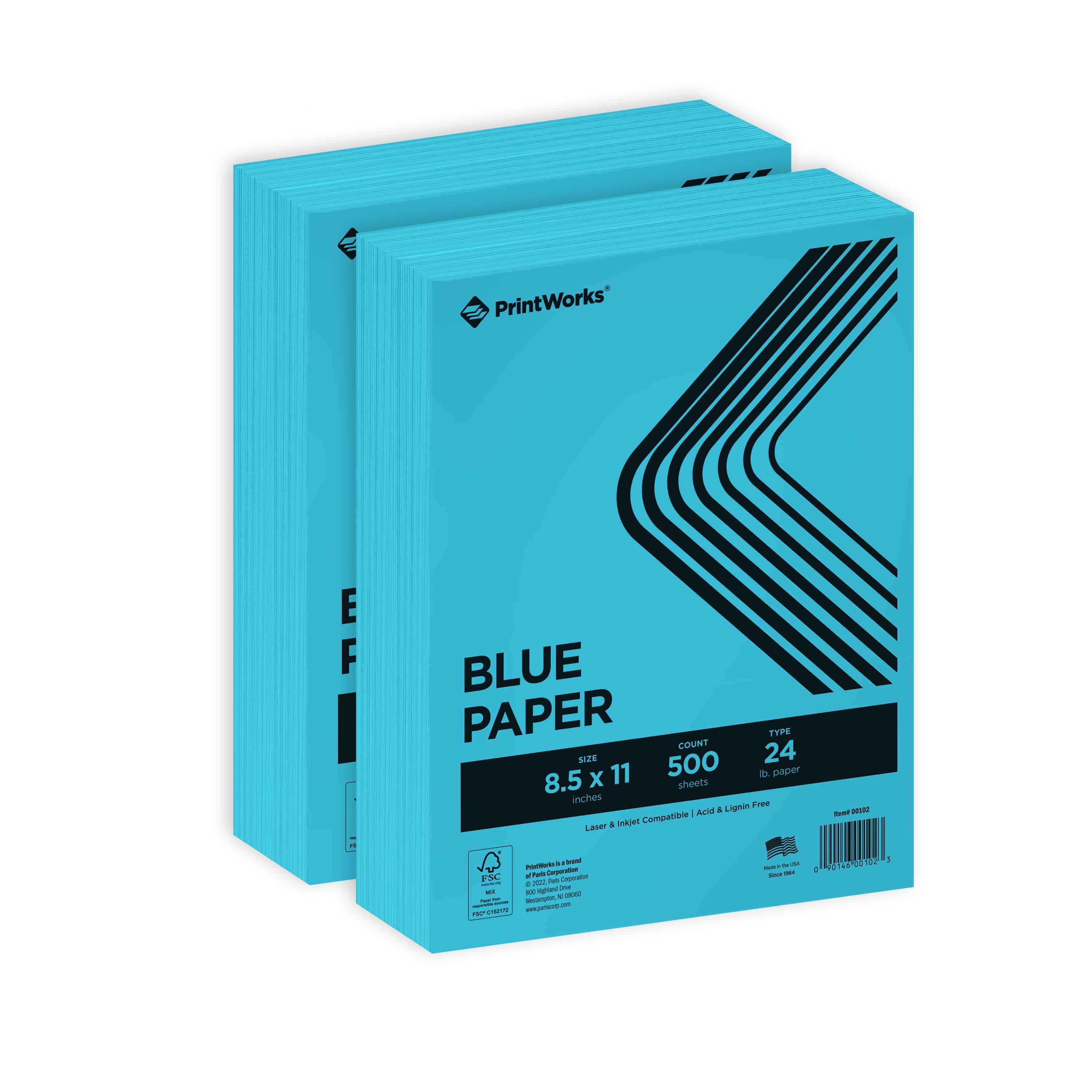 Printworks Bright Color Paper, Blue, 8.5 x 11, 24 lb, 1000 Sheets ...