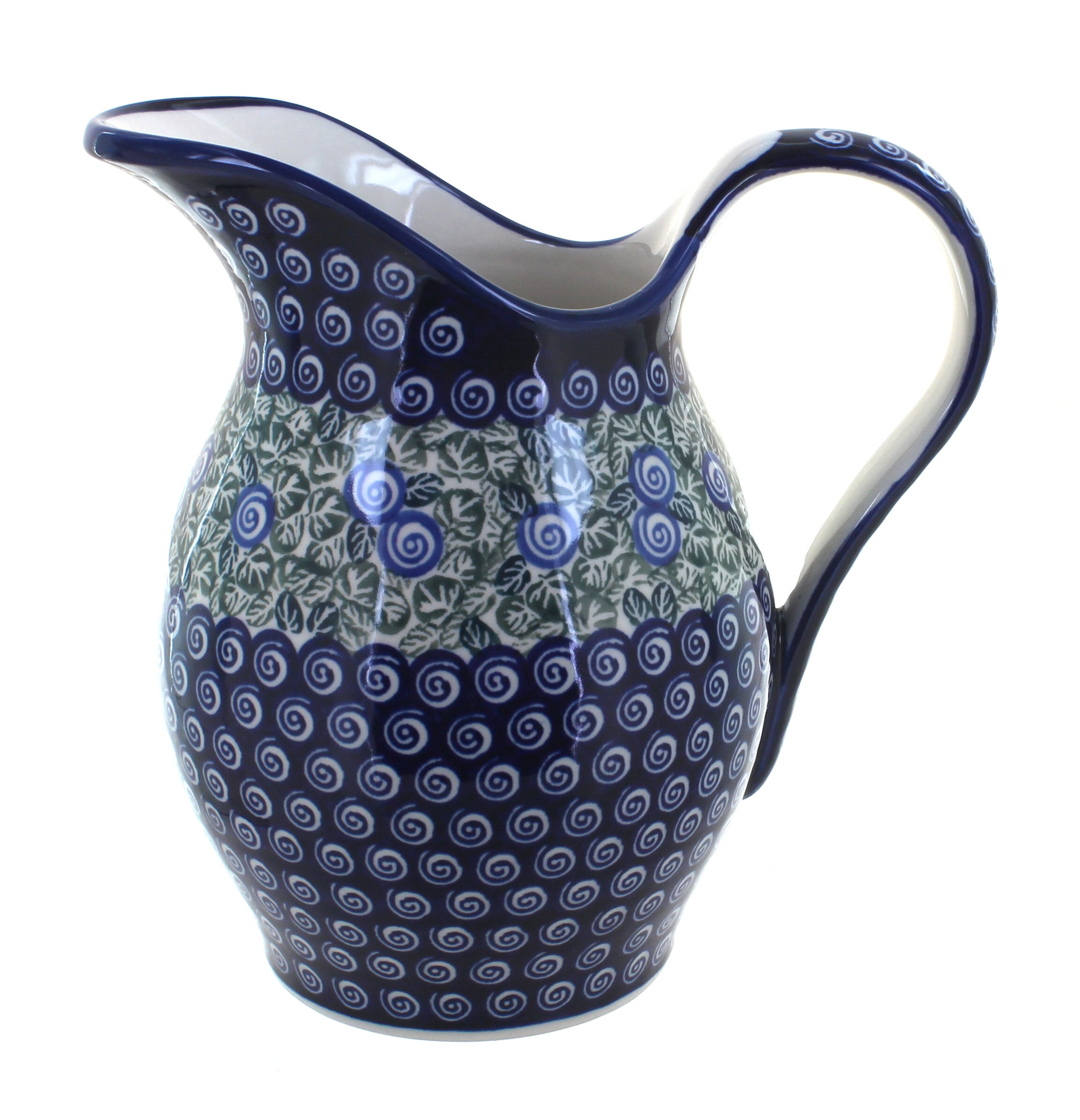 Blue Rose Polish Pottery Seaside Swirl Pitcher - Walmart.com