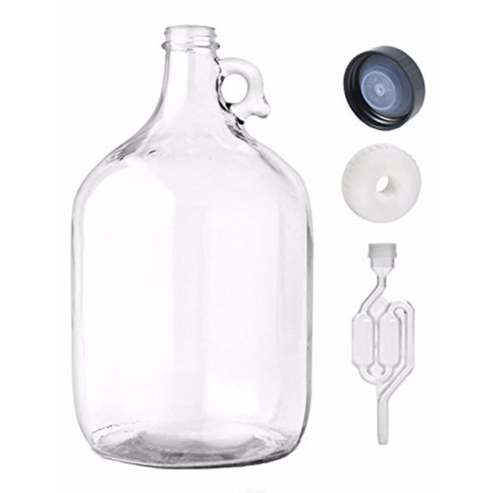 Home Brew Ohio One Gallon Glass Jug With Twin Bubble Airlock Polyseal Lid 3