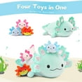 MaoGoLan 23.5" Giant Axolotl Stuffed Animals with 3 Babies Inside Large ...