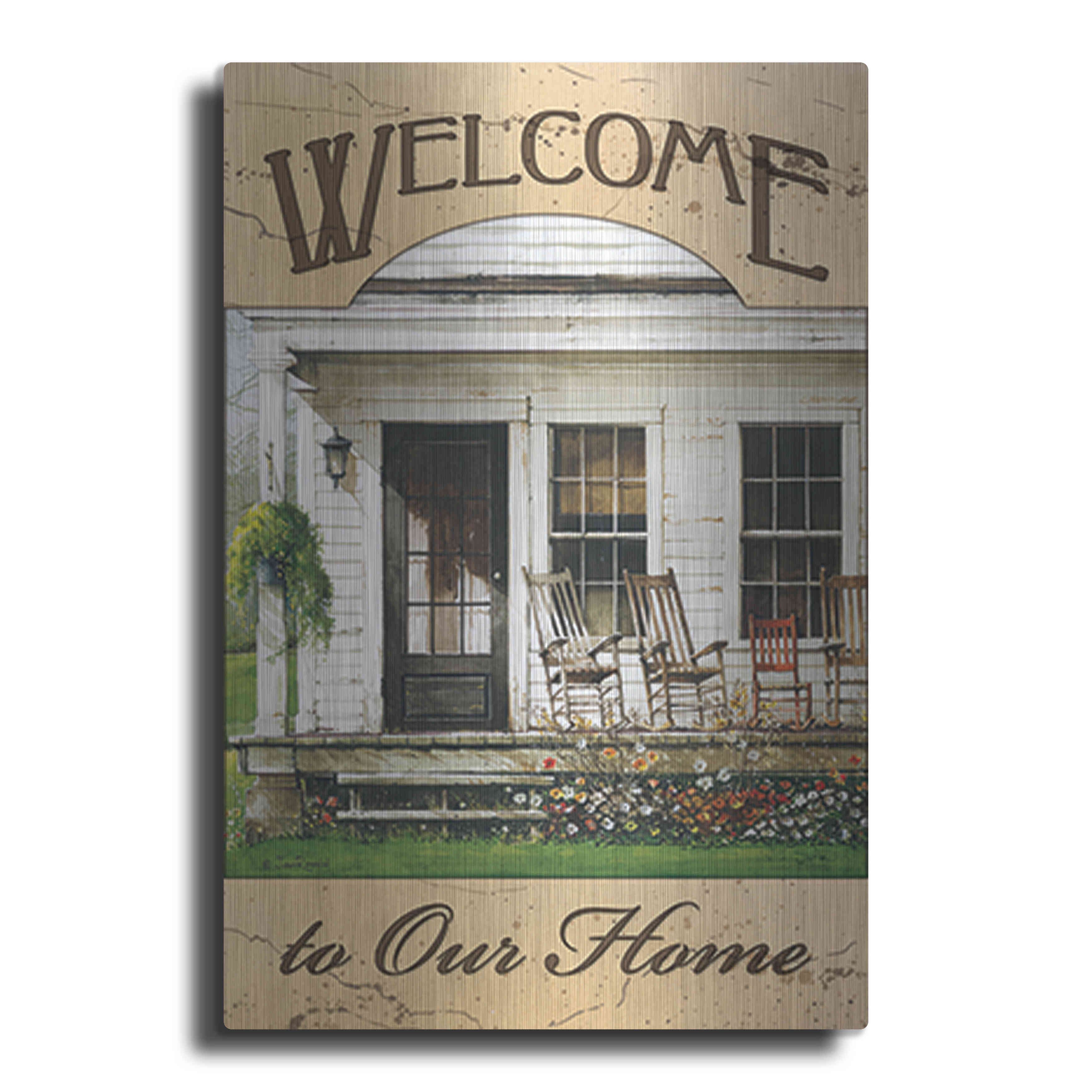 Luxe Metal Art 'Welcome to Our Home' by John Rossini, Metal Wall Art ...