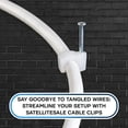 SatelliteSale Single Nail White Round Clips for Ethernet Coaxial ...
