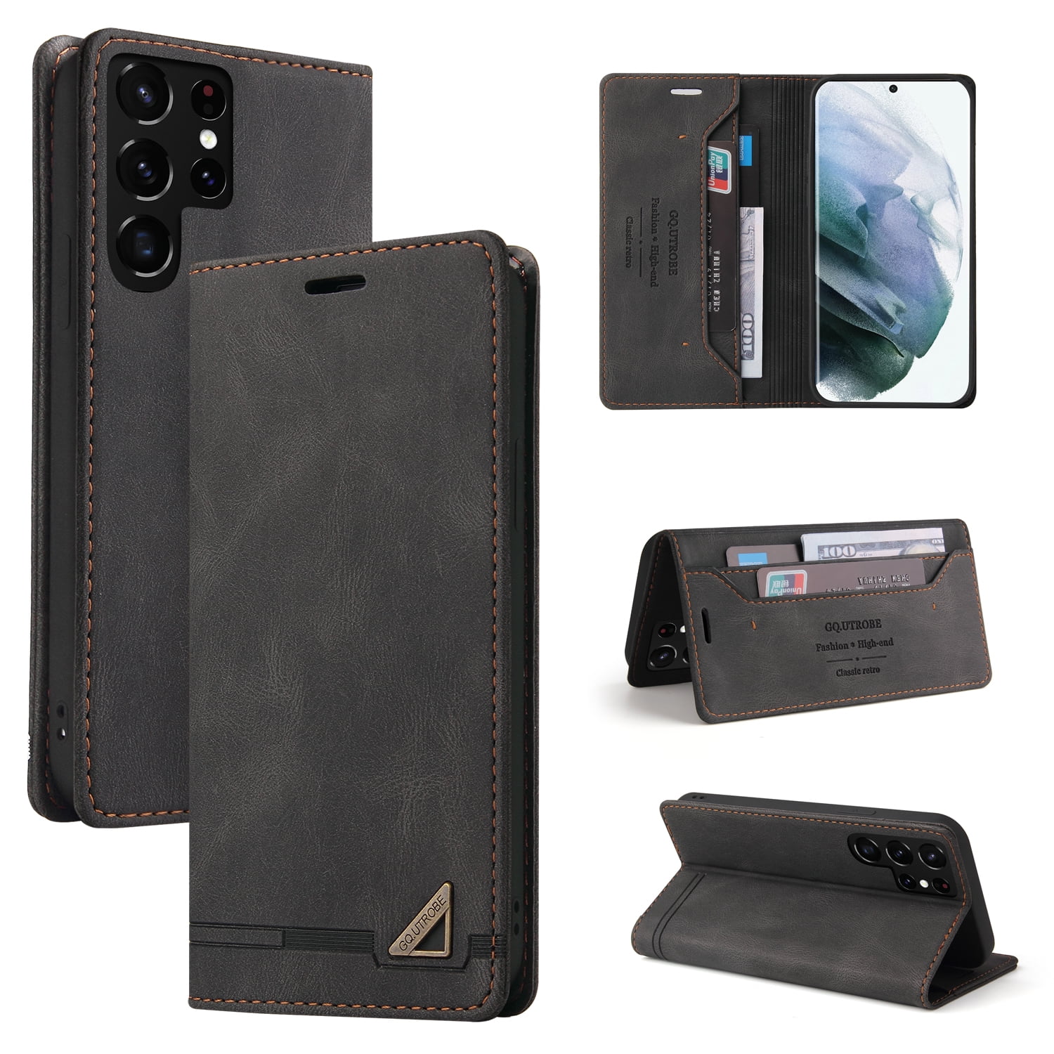 Allytech Wallet Case for Samsung Galaxy S22 Ultra 5G Phone (2022) with Stand Card Holder Slim PU ...