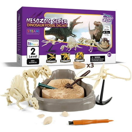 HTCM Dinosaur Fossil Dig Kit, Discovery Excavation Kits Dinosaur Toys ...