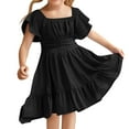 Avrntaa Summer Solid Dress for Girls Elegant Back Tie Fluffy Dress ...