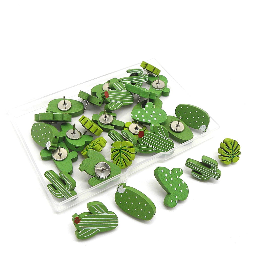 Decorative Map Push Pins Thumb Tacks with Cactus Leaf Heads Steel ...