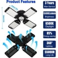 150W LED Garage Light - 15000 Lumen Ceiling Light with 4+1 Adjustable ...