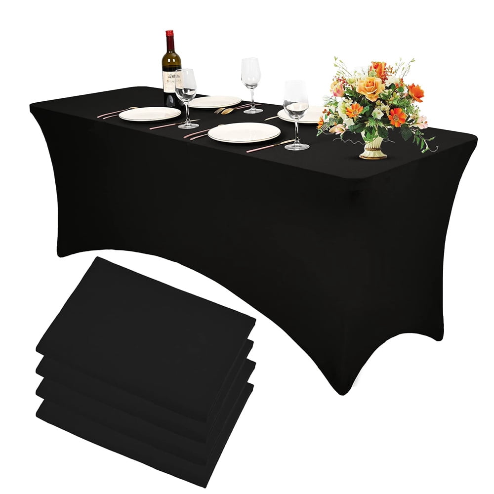 Pesonlook 4 Pieces 6FT Rectangular Elasticity Table Cover, Patio Table ...