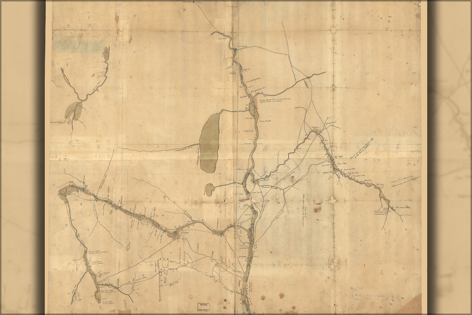 24"x36" Gallery Poster, Map of northern New York state 1758 - Walmart.com