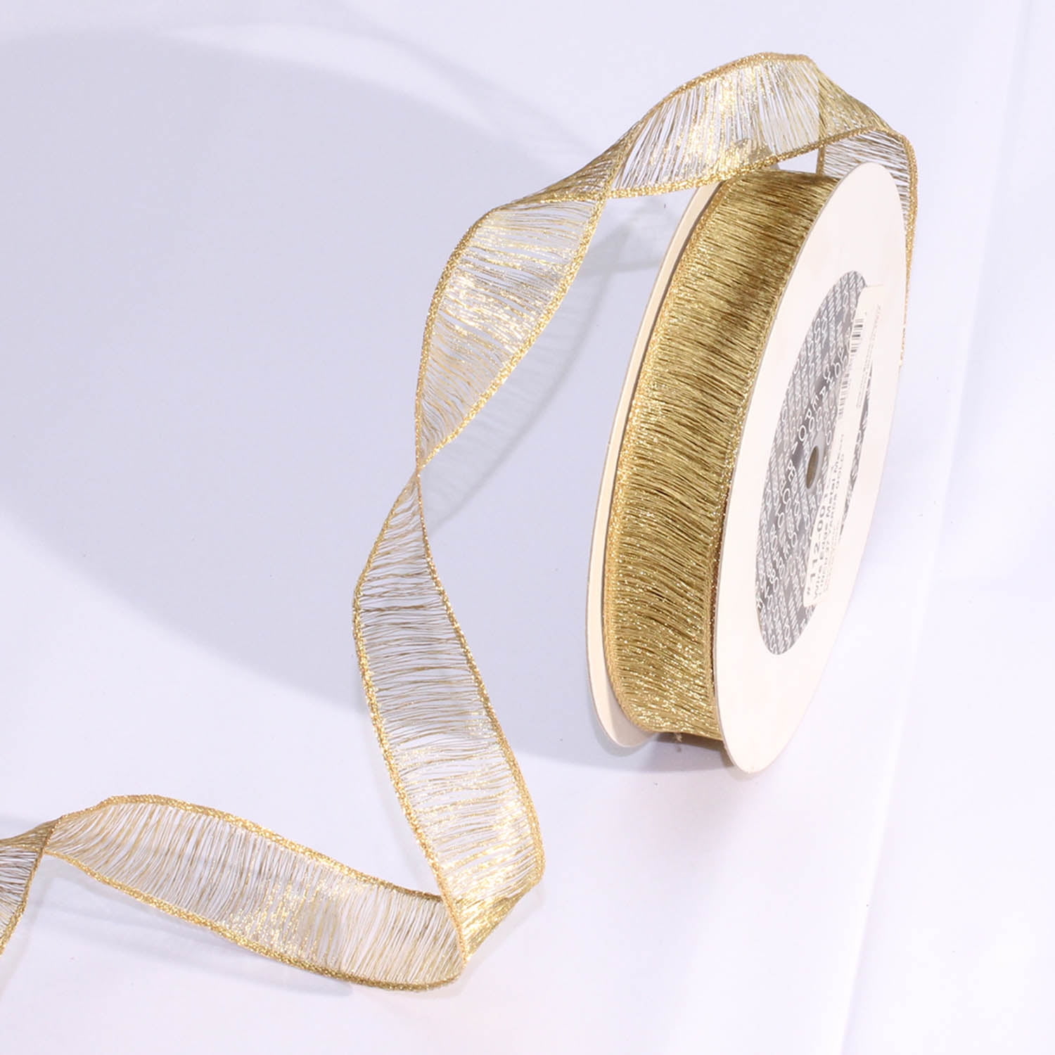 The Ribbon People Shimmering Metallic Gold Mesh Wired Craft Ribbon 1" x ...
