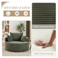 50'' Oversized Round Chaise Longue Chair, Upholstered Corduroy Single ...