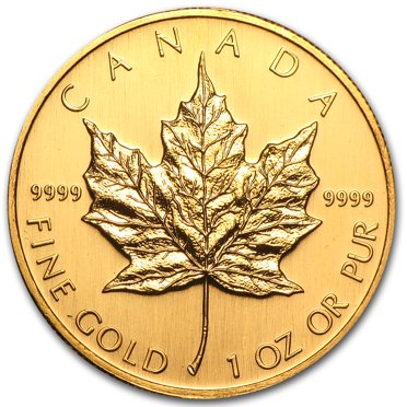 Royal Canadian Mint 1 oz Gold Maple Leaf Coin BU - 24k Fine Gold ...