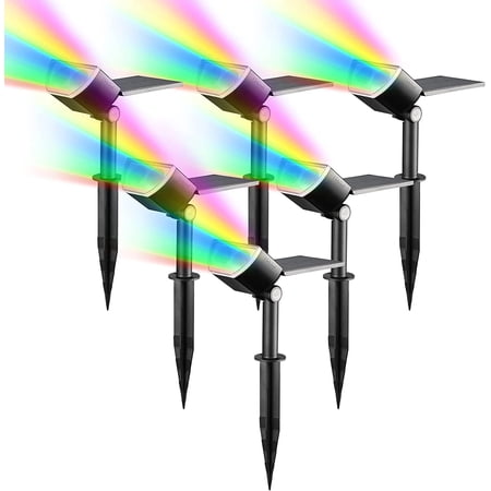 Solar Spot Lights Outdoor, RGB Color Changing Solar Spotlight, IP67 ...