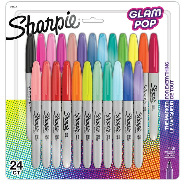 Sharpie Glam Pop Fine Point Permanent Markers 24/Pkg-Assorted 2185229 ...