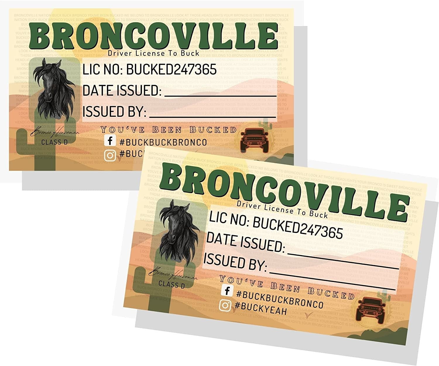 Youve Been Bucked Bronco Tags 50 pk Buck Buck Bronco #BuckBuckBronco ...