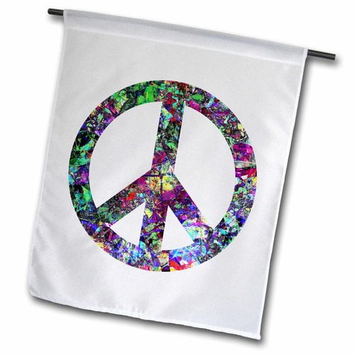 3dRose Peace Sign Polyester 2'3'' x 1'6'' Garden Flag - Walmart.com