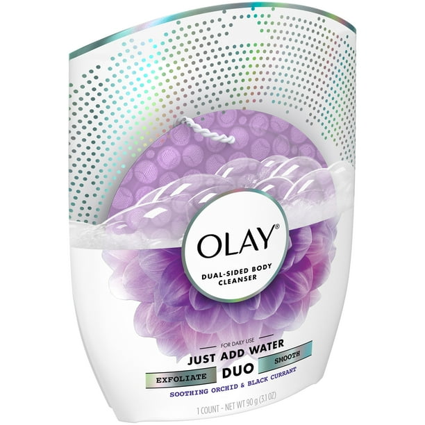 Olay Soothing Orchid & Black Currant Dual-Sided Body Cleanser 3.1 oz ...