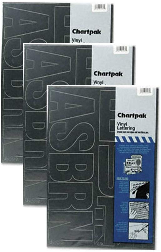 Chartpak 3-inch Black Stick-on Vinyl Letters (01070), 3 PACKS - Walmart.com
