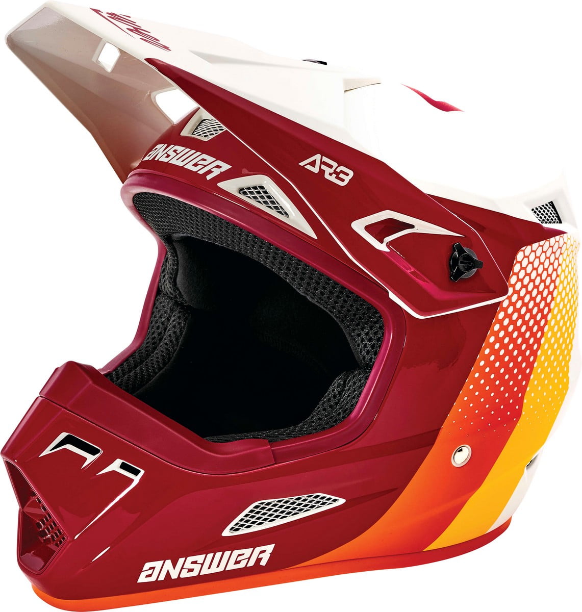 Answer AR3 Pace MX Offroad Helmet Ghost/Berry/Orange LG - Walmart.com