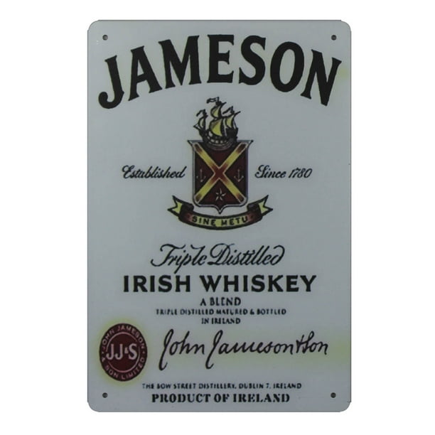 Jameson Irish Whiskey metal tin sign vintage style reproduction 12 x 8 ...