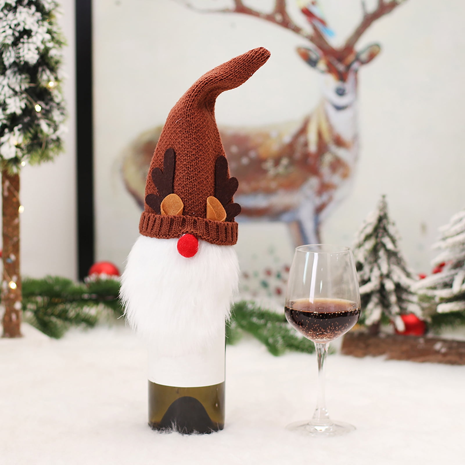 Visland Christmas Gnome Wine Bottle Covers, Handmade Tomte Swedish ...