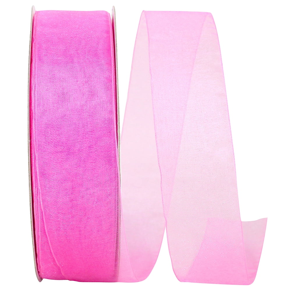 JAM Paper Sheer Hot Pink Nylon Ribbon, 3600" x 1.5" - Walmart.com