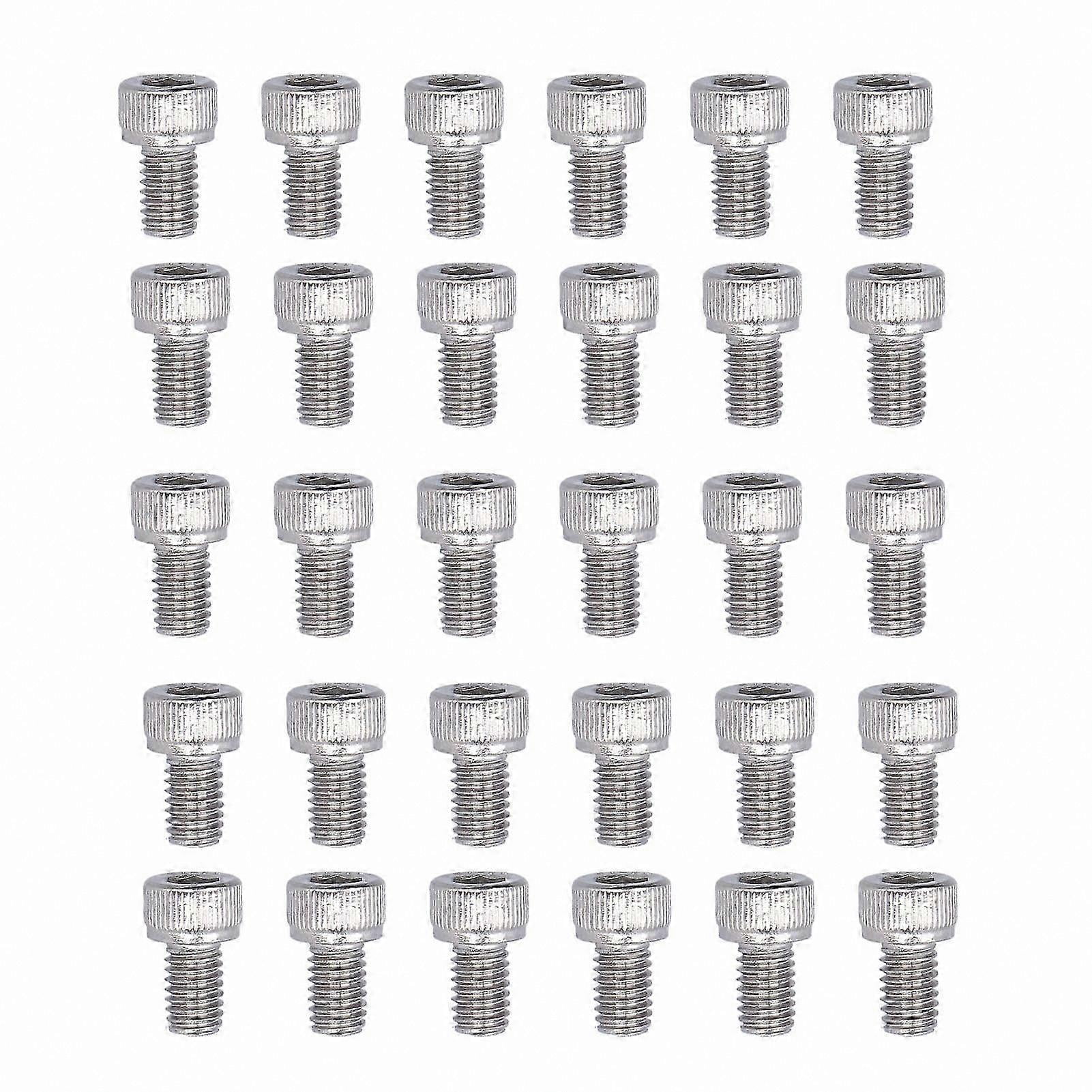 30 Pieces M6 Hex Socket Cap Bolts, 304 Stainless Steel A2-70 Cylinder ...