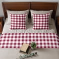 Bed Runner for Queen Size Bed, Plaid Red, 3 Pcs Bedding Runner Set - 1 ...