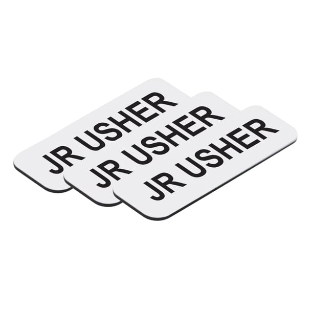 All Quality Badges Jr Usher 1 x 3" Name Tag, White (3 Pack) - Walmart.com