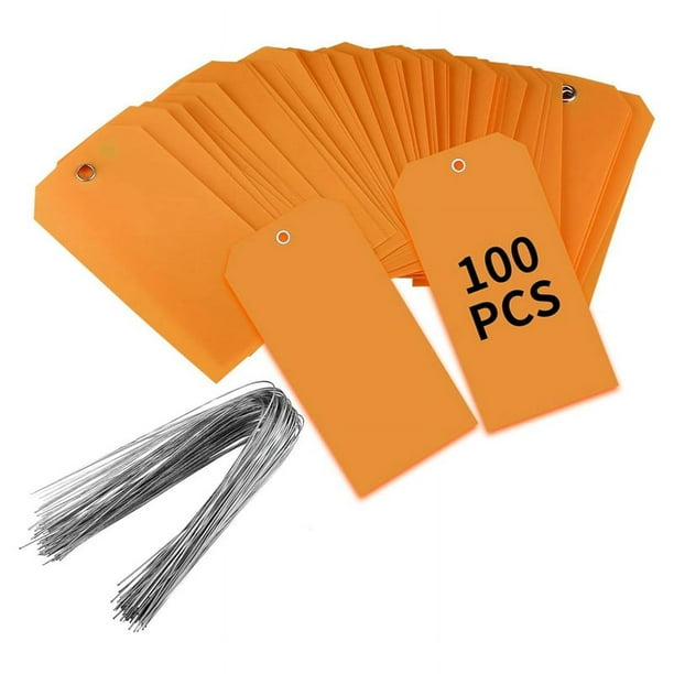 ckepdyeh 100 Pieces 4 3/4Inch X 2 3/8Inch Plastic Shipping Tags with ...