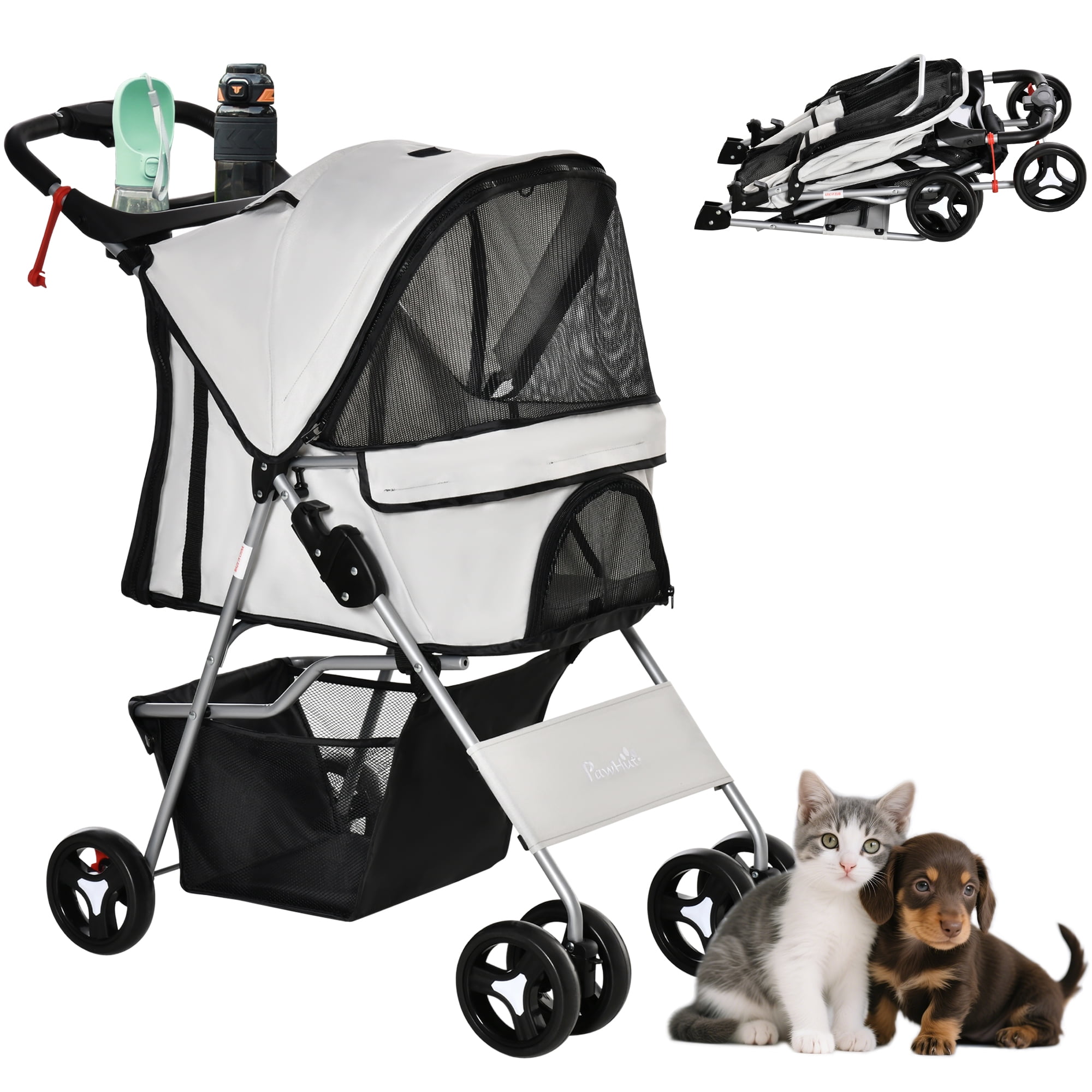 Click here for Pawhut Dog Stroller  One-Click Folding Pet Strolle... prices