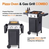 Nice Cooker 2-Burner Propane Gas BBQ & Pizza Oven 12" Pizza Maker 2-in ...