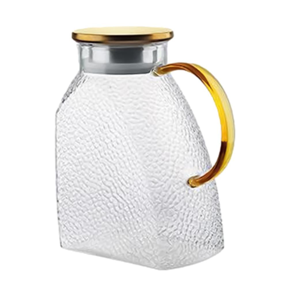Water Pitcher with Lid | 63 Oz High Borosilicate Glass Cold Brew ...