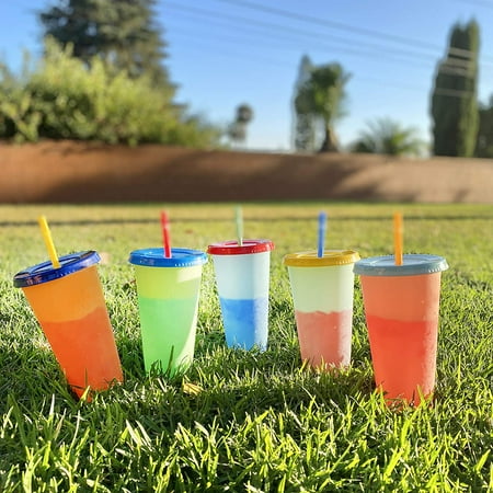 Jinqian Color Changing Cold Drink Cups: 24oz Blank Cold Cups - 5 ...