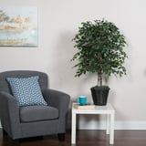 Vickerman 4' Artificial Mini Ficus Bush, Rattan Basket. - Walmart.com