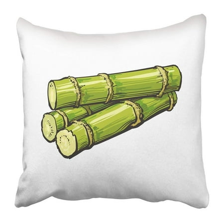 BOSDECO Pile of Fresh Raw Green Sugar Cane Sketch White Realistic Hand ...