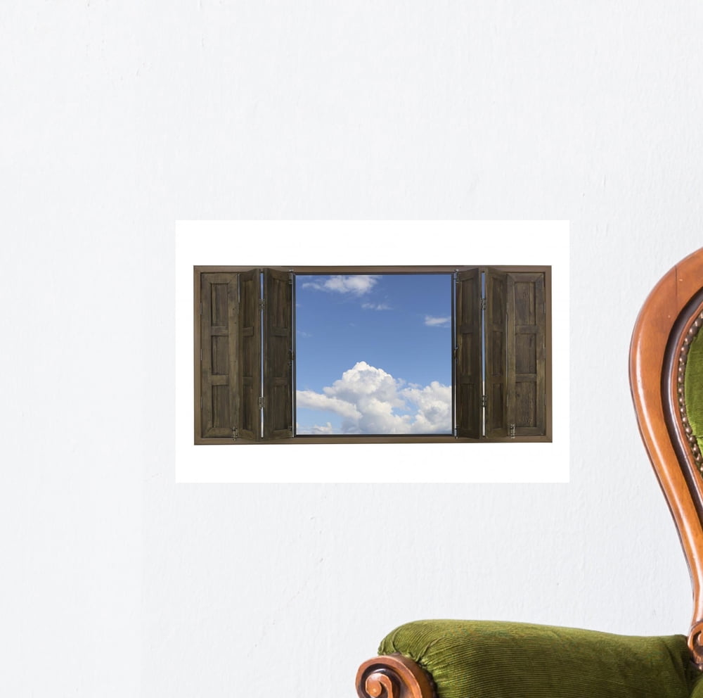 Open Window Blue Sky Wall Mural Wallmonkeys Peel and Stick Graphic (12 ...