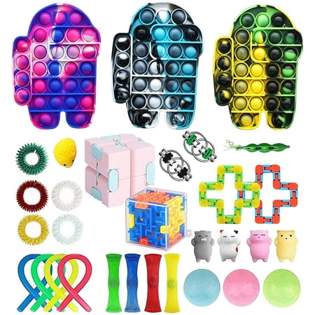 IGUOHAO Sensory Fidget Packs ,Push Bubble Fidget Toys Pack,Stress ...