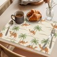 Brown Camels Cotton Linen Placemats Set of 6, Vintage Camels Date ...
