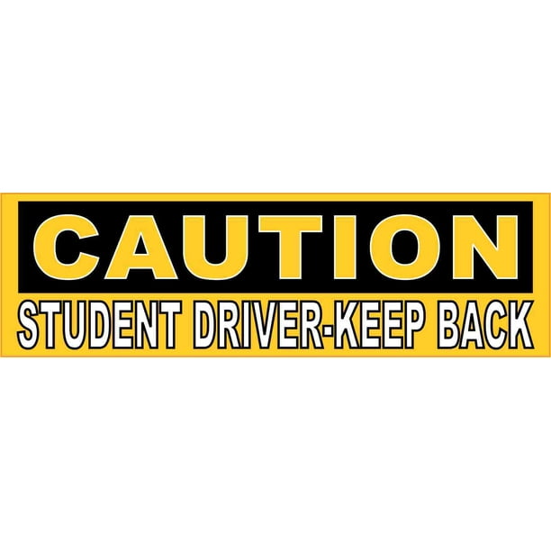 10in x 3in Caution Student Driver Bumper Sticker Vinyl Vehicle Window ...