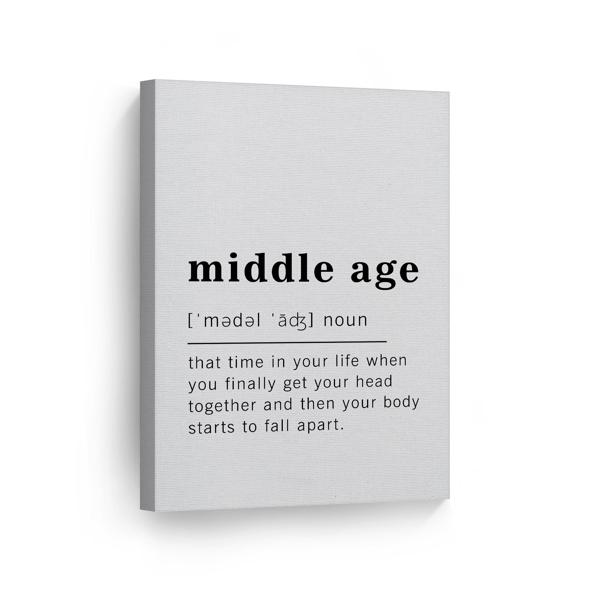 Smile Art Design Funny Noun Dictionary Definition Of Middle Age Canvas smile-art-design-funny-noun-dictionary-definition-of-middle-age-canvas
