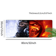 Large Rubber Mouse Pad 35.4 x 15.8 inches Dual Warrior Design Ice and ...