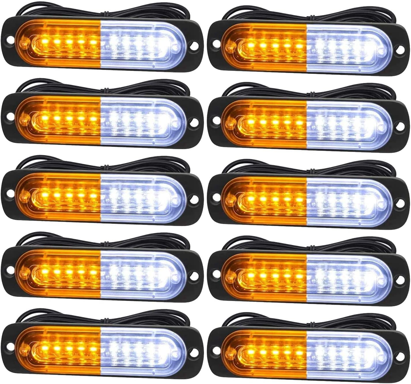LINLIN LED Car Strobe Lights, 10 LEDEmergency Strobe LightsU niversal ...